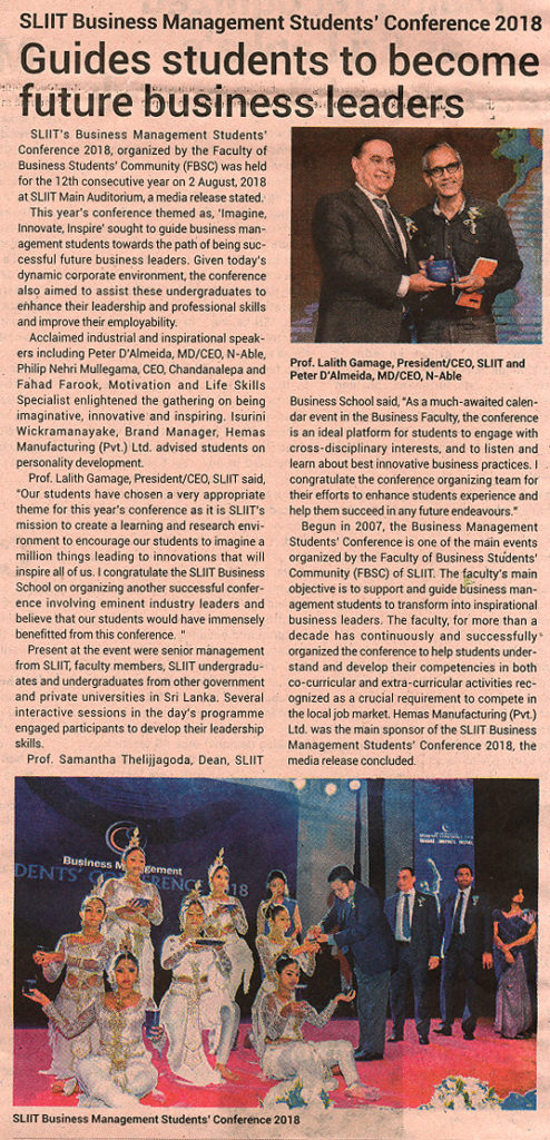 Guides Students to Become Future Business Leaders | SLIIT