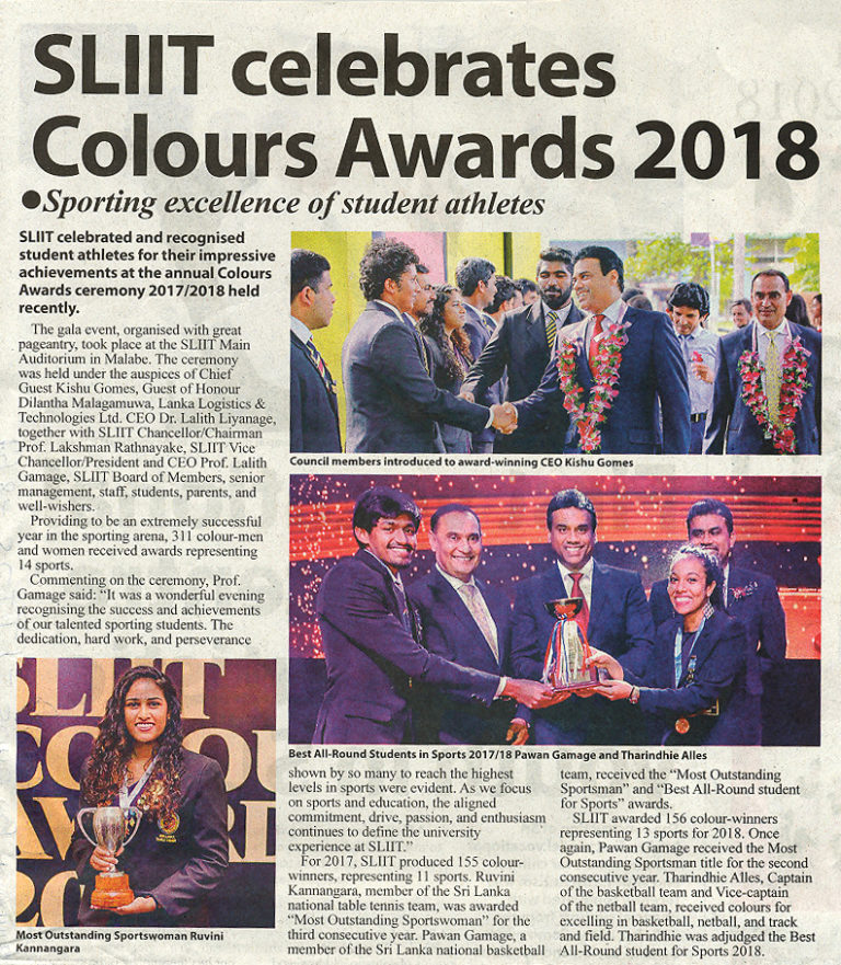 SLIIT Celebrates Sporting Excellence of Student Athletes at Colours ...