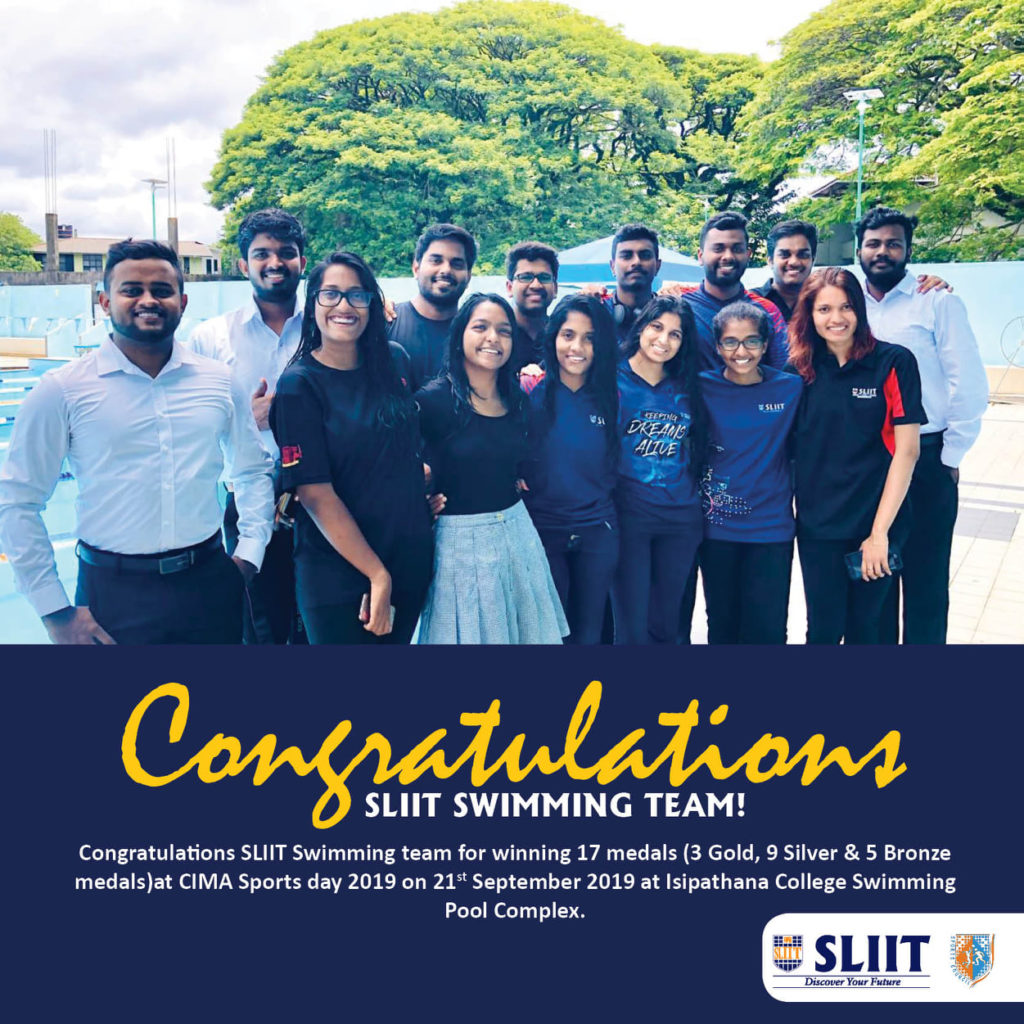 Congratulations SLIIT Swimming team for winning 17 medals at CIMA ...