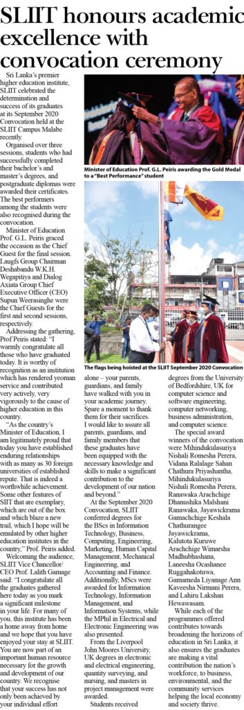 SLIIT Honours Academic Excellence with Convocation Ceremony – The ...