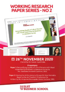 The SLIIT Business School presented the Working Research Paper Series ...
