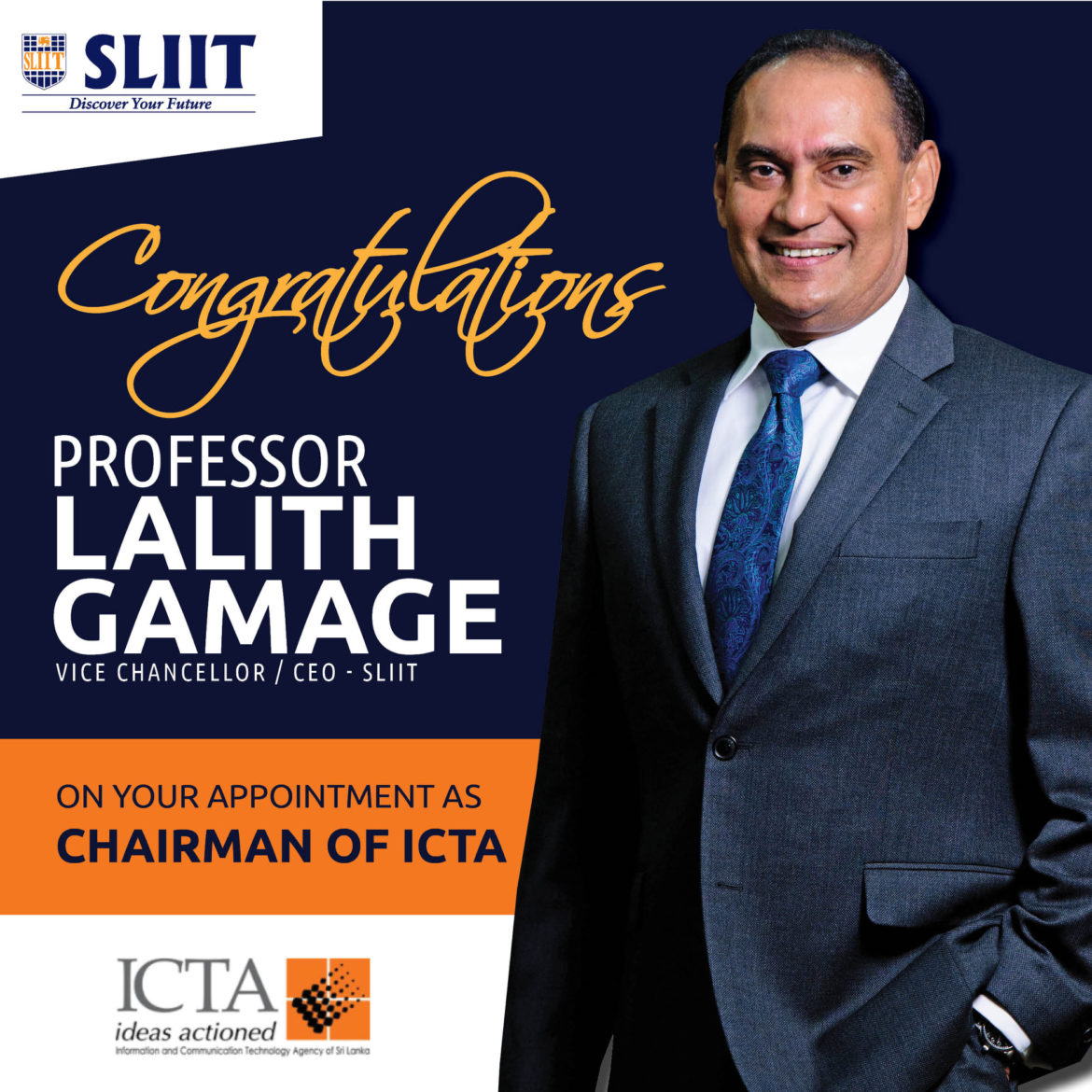 Prof. Lalith Gamage appointed as new Chairman of ICTA | SLIIT
