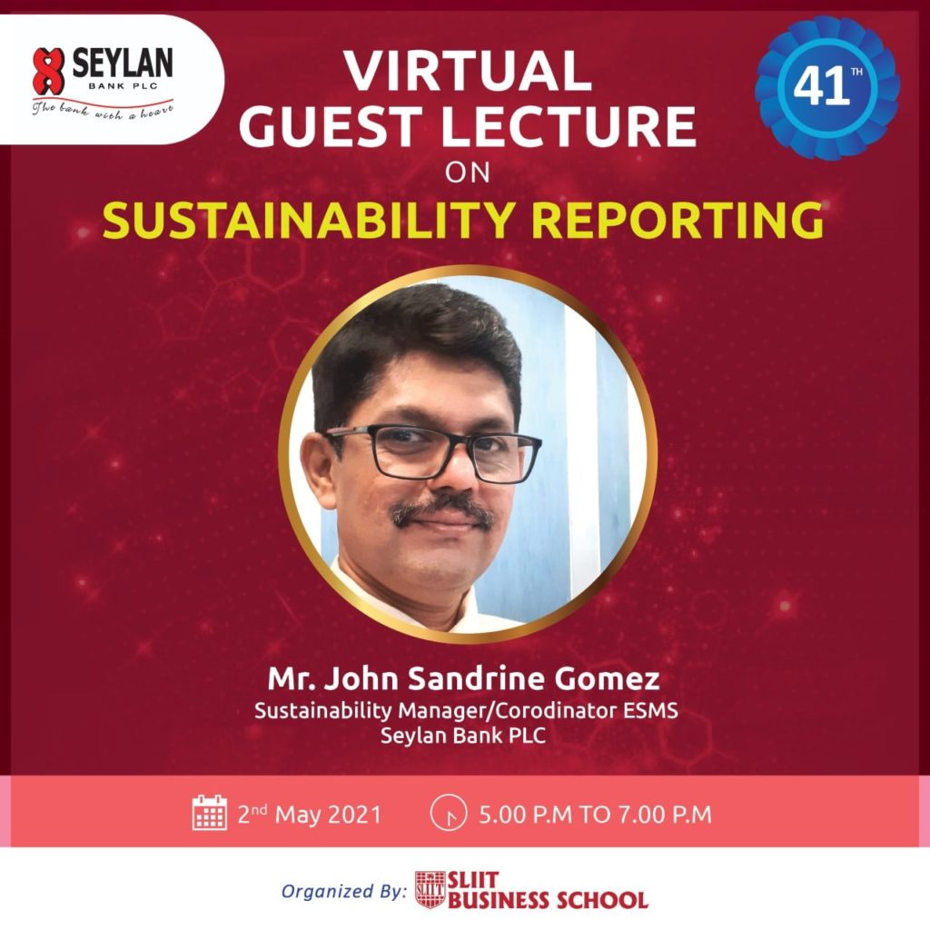 Virtual Guest Lecture on Sustainability Reporting | SLIIT