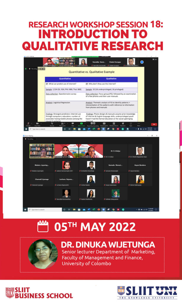 18th session of the SBS Research Workshop Series | SLIIT