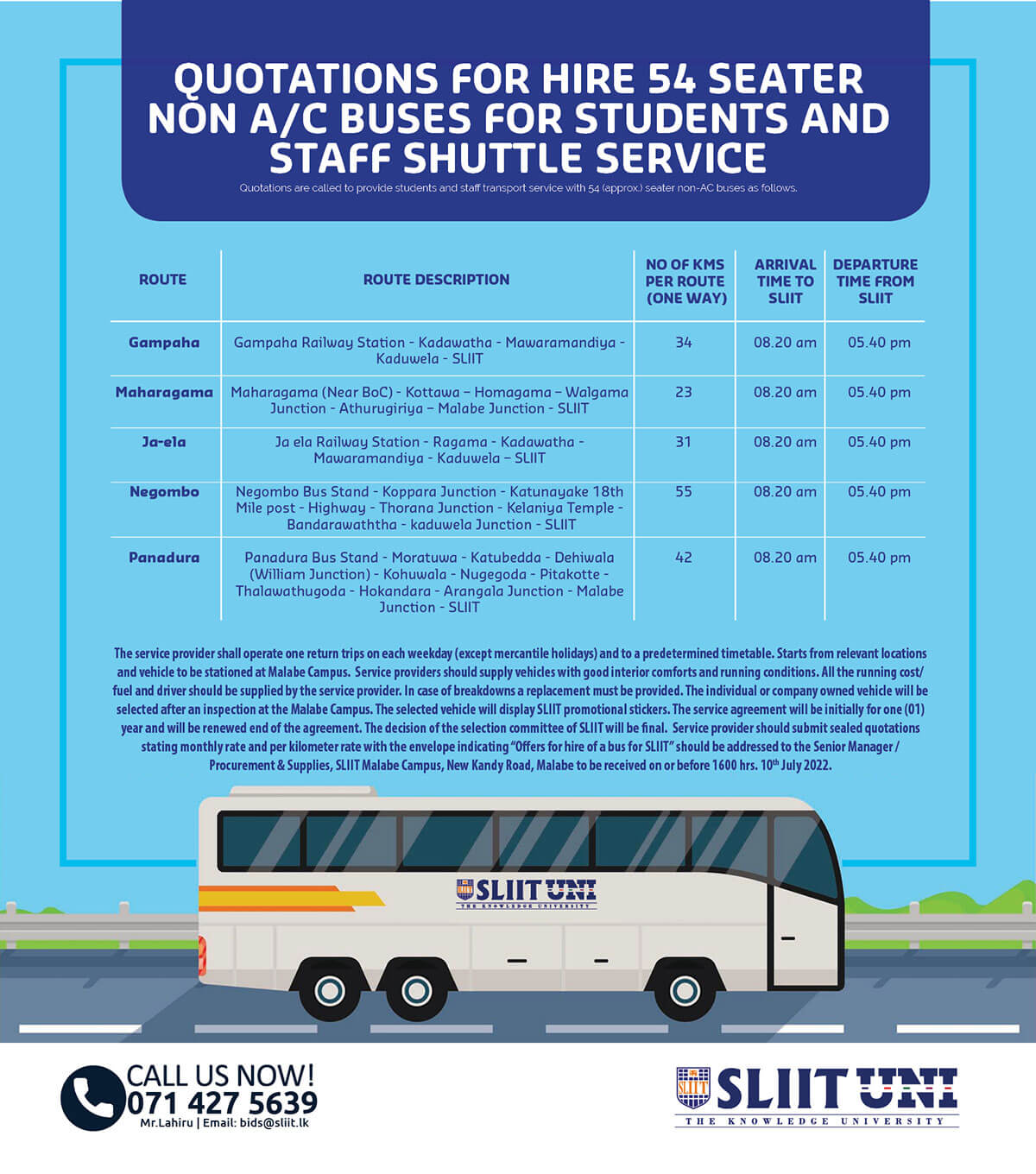 Tender Notices | SLIIT