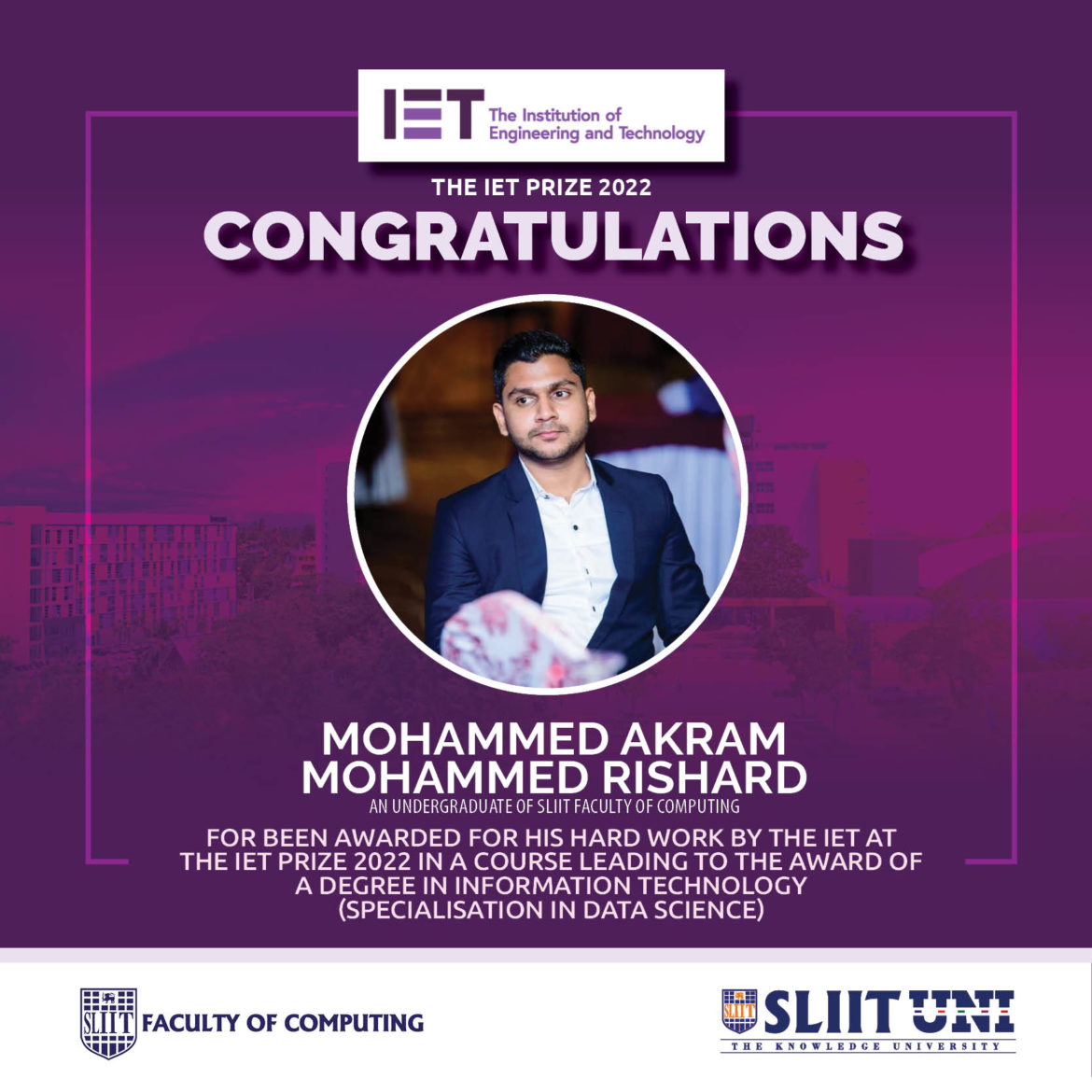 Institution of Engineering and Technology (IET) at the IET Prize 2022 | SLIIT