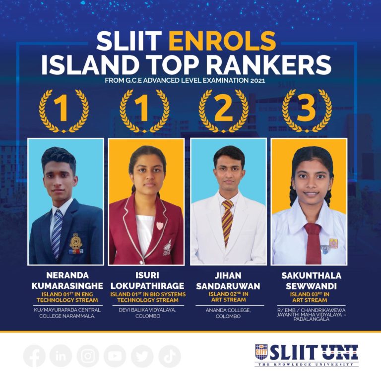 SLIIT awarded full scholarships to the Island's top scorers in the G.C ...