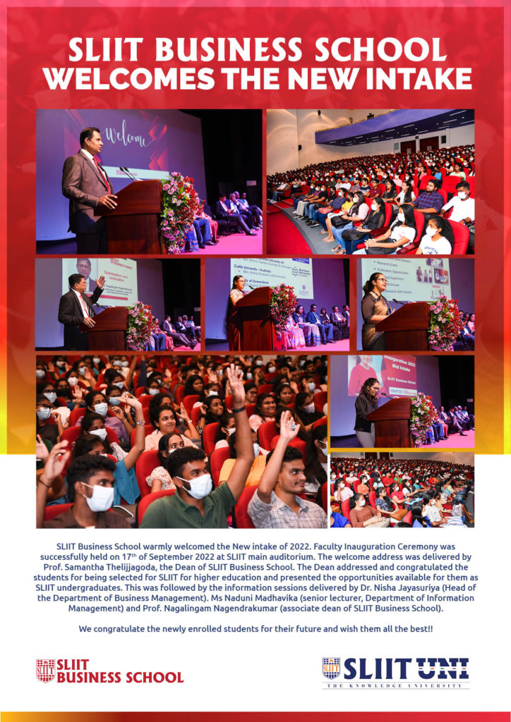 SLIIT Business School Welcomes the New Intake | SLIIT