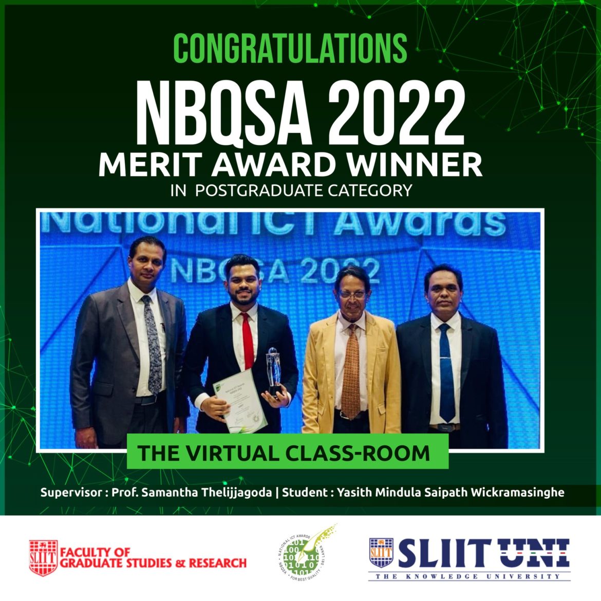 Congratulations Yasith Mindula Saipath from SLIIT – Faculty of Graduate Studies & Research | SLIIT