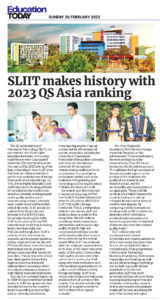 SLIIT makes History with 2023 QS Asia Ranking – Ceylon today | SLIIT