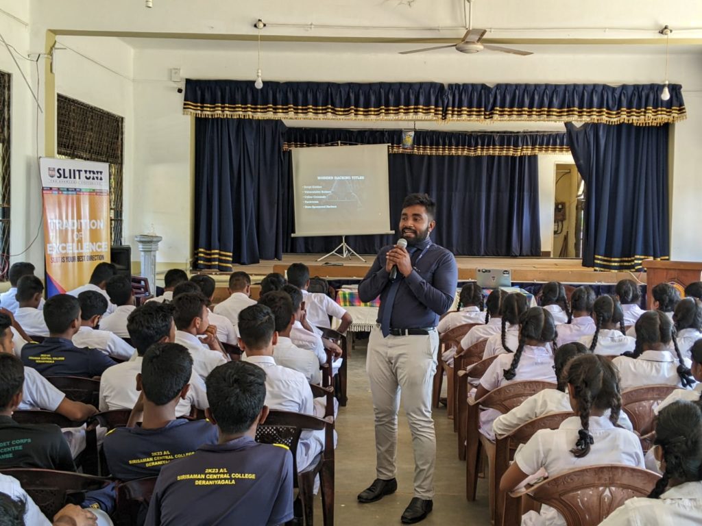 An inspirational session on the topic "Cyber Security" to A/L students ...