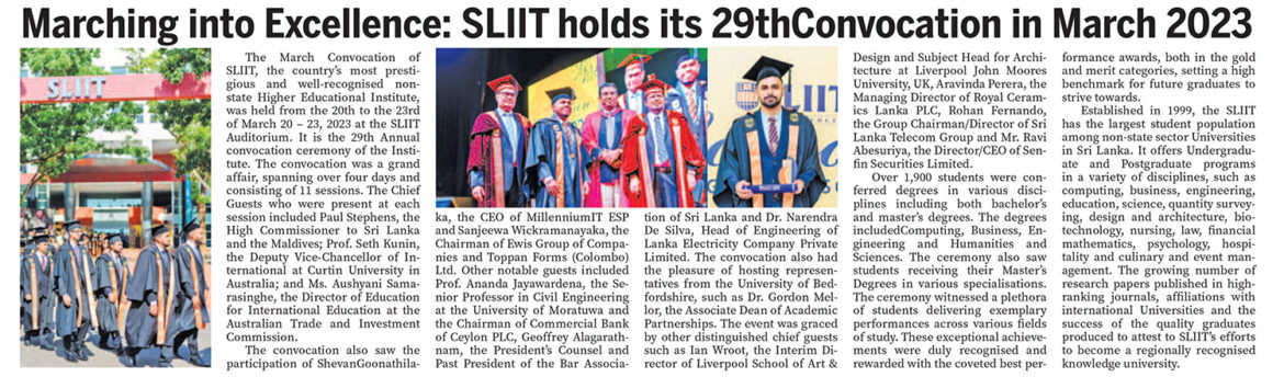 The Sunday Morning: Marching into Excellence: SLIIT holds its 29th ...