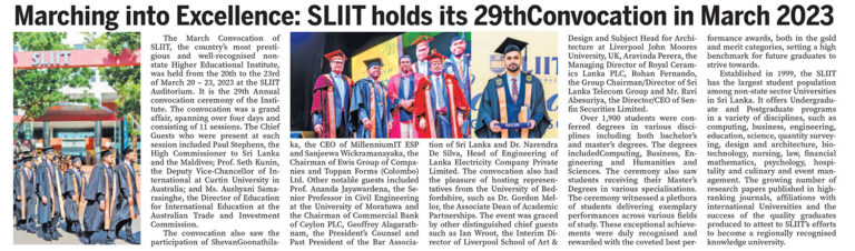 The Sunday Morning: Marching into Excellence: SLIIT holds its 29th ...