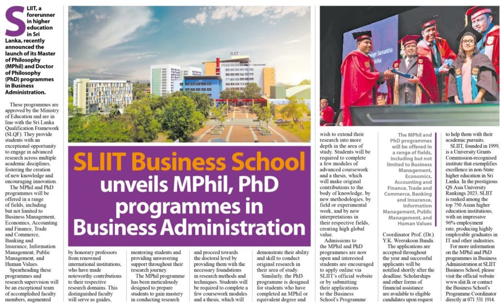The Morning: 11.06.2023 : Unveiling MPhil and PhD Programmes in ...