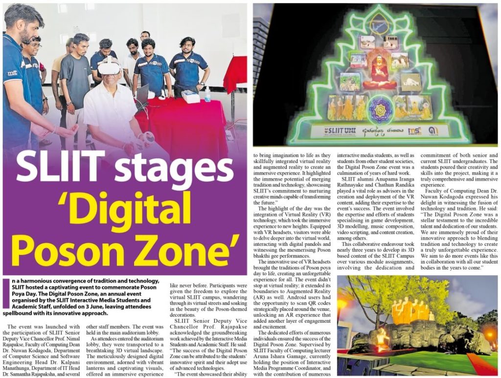 The Morning: Blending Tradition with Technology: SLIIT's "Digital Poson ...