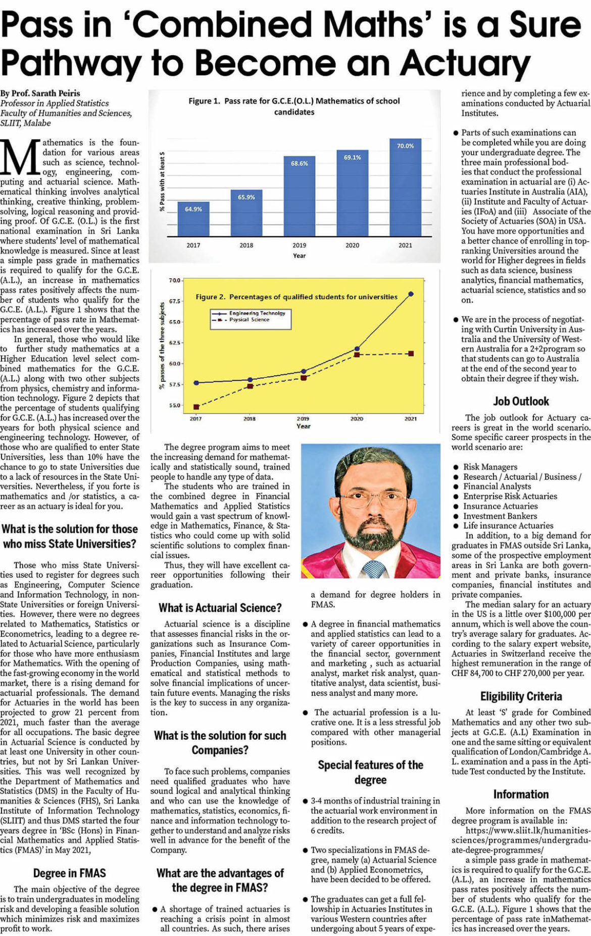Sunday Observer: Pass in "Combined Maths" is a Sure Pathway to Become ...