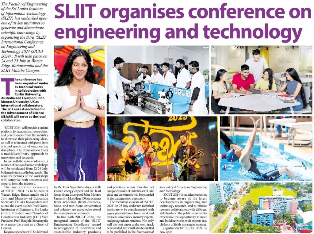 Sunday Morning: SLIIT organises conference on engineering and technology | SLIIT