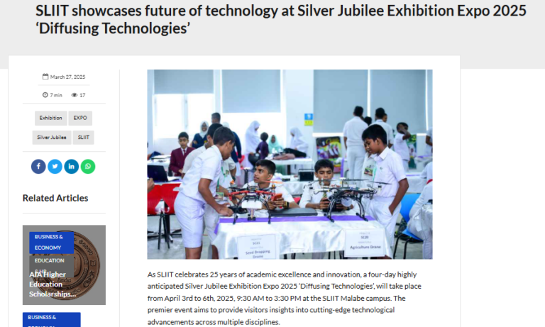 SLIIT showcases future of technology at Silver Jubilee Exhibition Expo ...