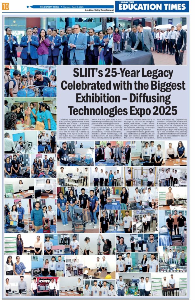 SLIIT's 25-Year Legacy Celebrated with the Biggest Exhibition – Diffusing Technologies Expo 2025 ...